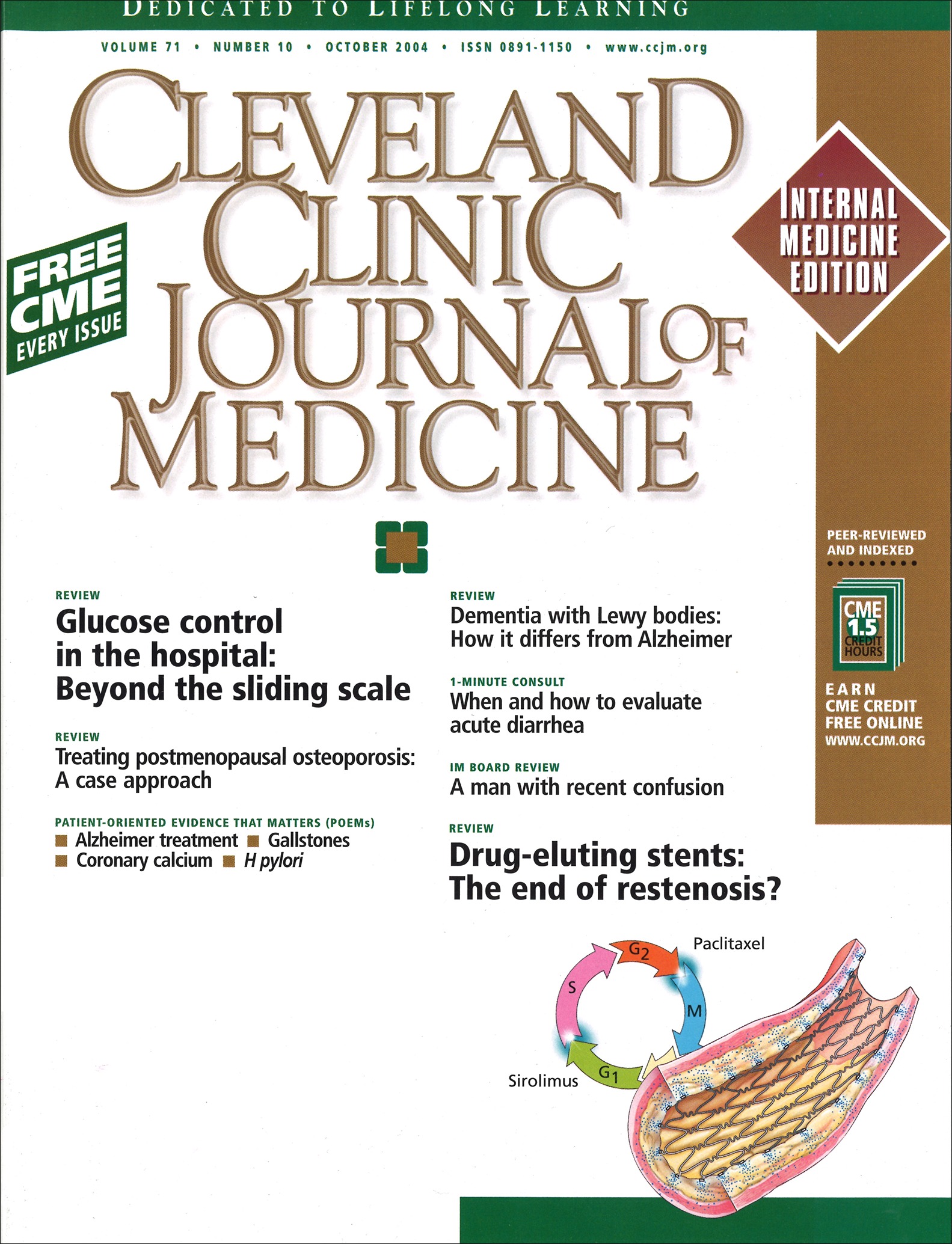 Table of Contents — October 01, 2004, 71 (10) | Cleveland Clinic ...